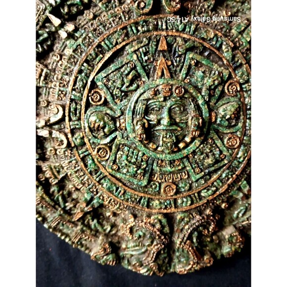 Accents | Wall Plaque Aztec Mayan Calendar Art Hanging Green Stone 7 ...